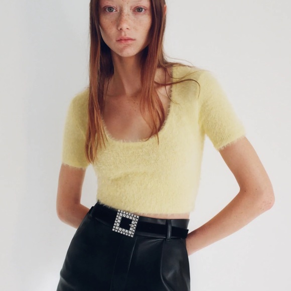 Zara | Tops | Nwt Zara Soft Touch Scoop Neck Short Sleeve Top | Poshmark